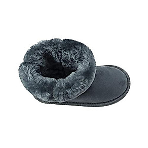 REDVOLUTION New Kids Classic Snow Boots Faux Fur Midcalf Outdoor Boots (Big Kid) (430 Grey, numeric_4)