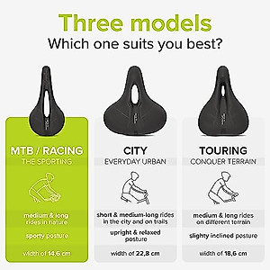 VELMIA Bike Seat Designed in Germany, Made of Comfy Memory Foam I Bicycle Seat for Men and Women, Waterproof Bike Saddle with Smart Zone-Concept I Exercise Bike Seat, Seat for BMX, MTB & Road