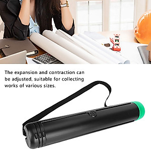 MYNVY Document Poster Tube, 19.3in to 43.3in Telescoping Drafting Tube, Thickened Plastic Storage Tube with Adjustable Shoulder Strap for Storing Poster, Document, Painting, Drafting, etc, Defult