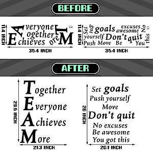 2 Sheets Motivational Wall Decals Vinyl Inspirational Quotes Stickers Together Everyone Achieves More Office Positive Sayings Wall Decals for Office Classroom Team Gym Home Bedroom Decor