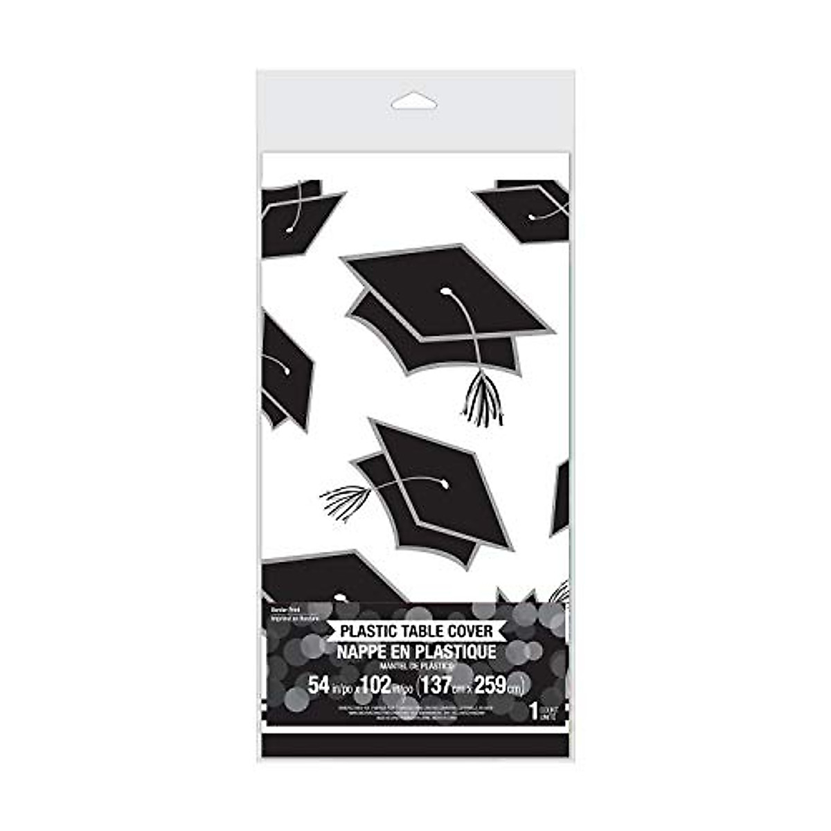 Creative Converting Plastic Tablecover, 54" x 102", White