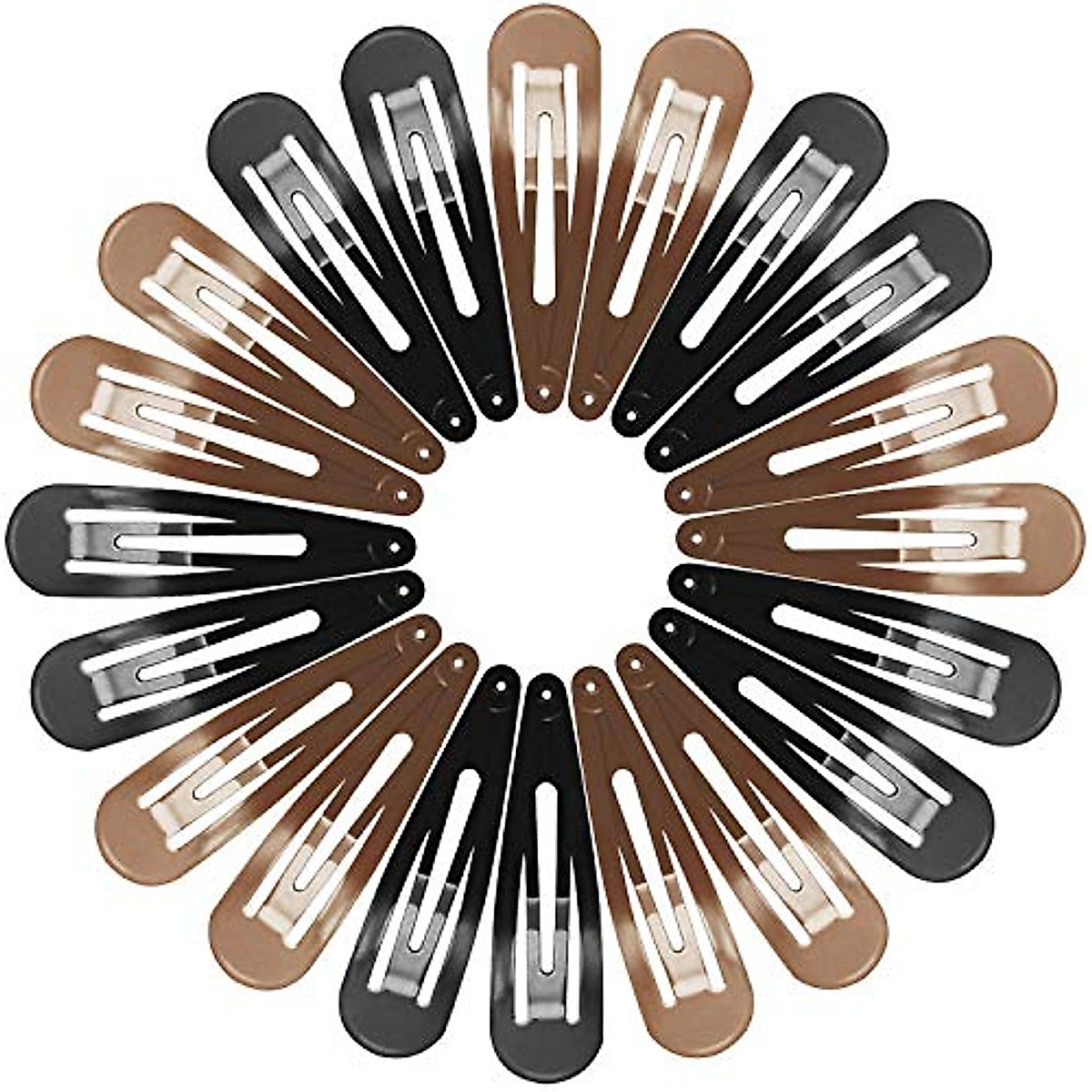 Women Hair Clips, Funtopia 40 Pcs 7cm / 2.8 Inch Long No Slip Metal Hair Clips Large Snap Hair Clips Barrettes Hairpins for Thick Hair (Brown, Black)