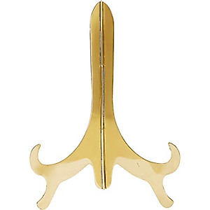 Bard's Hinged Brass Plate Stand, 11" H x 8.5" W x 6" D (For 10" - 14" Plates)