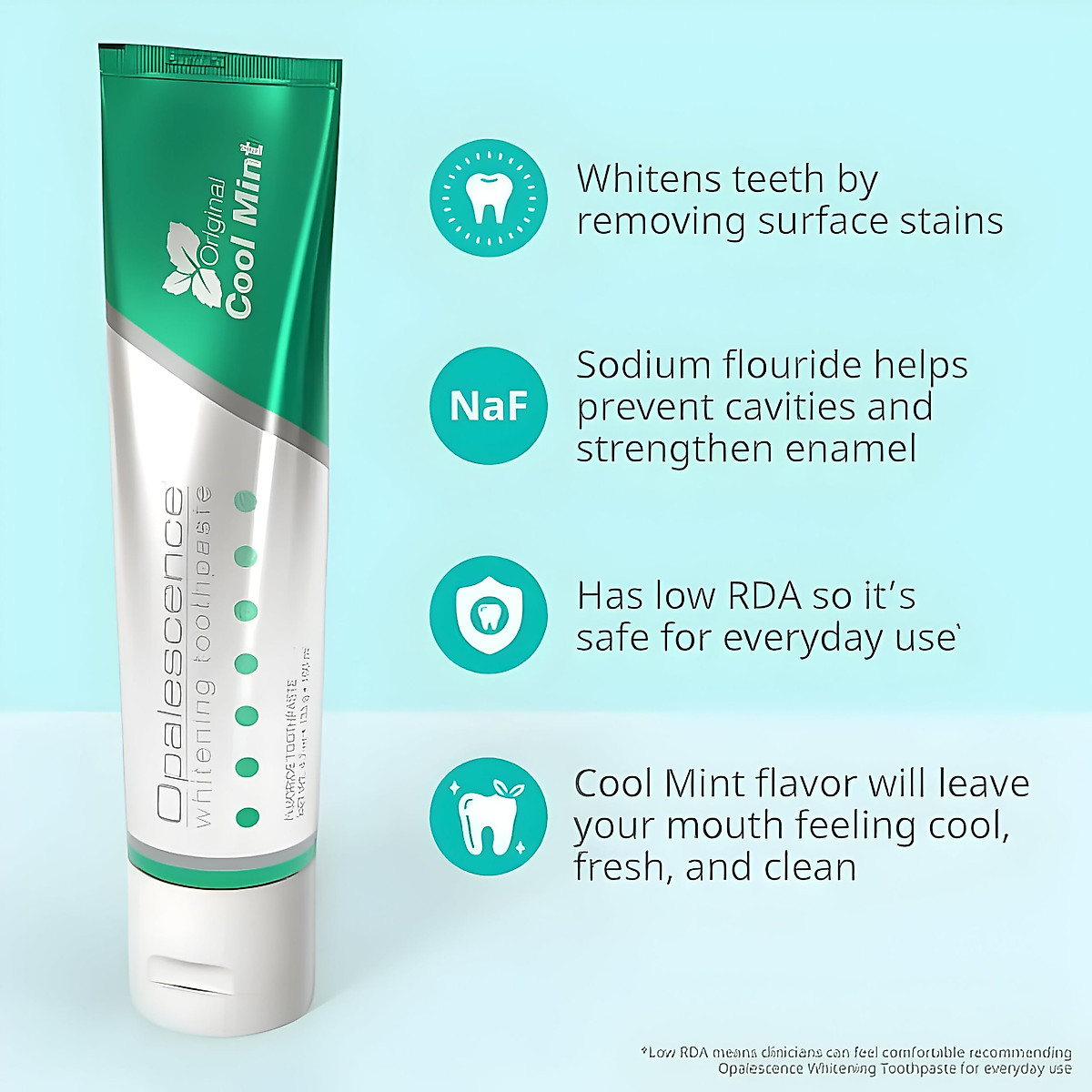 Opalescence Teeth Whitening Toothpaste (Pack of 2) - Cool Mint Original Formula - Oral Care, Gluten-Free - 4.7 Ounce Made by Ultradent.- TP-5166-2