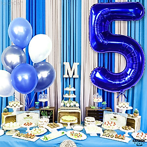 KatchOn, Navy Blue Number 5 Balloon - Big, 40 Inch | 5th Birthday Decorations for Boys, 5 Year Balloon | 5th Birthday Balloons, 5th Birthday Boy | Balloon 5 Year Old, Fifth Birthday Decorations Boy
