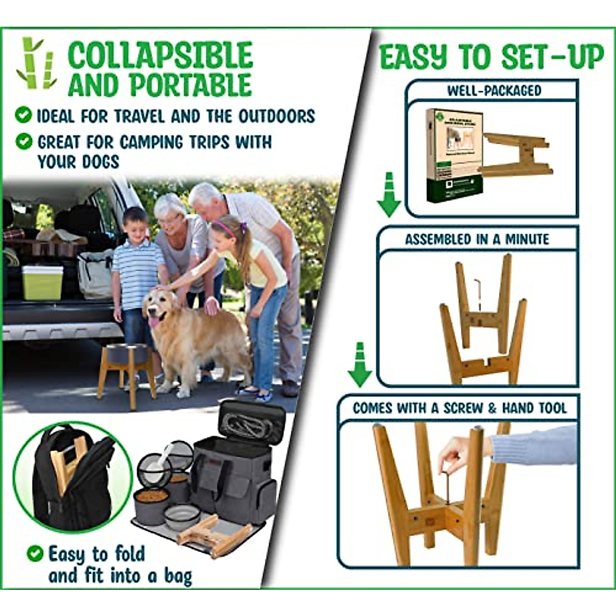 Dog Bowl Stand for Medium to Large Dog Breeds - 12-inch High, Adjustable Width with Locks - Dog Water, Food Dish Compatible - Tip-Over Resistant