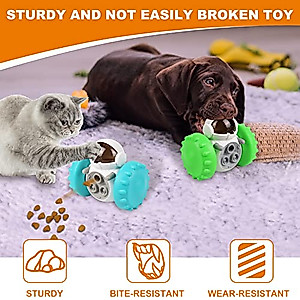 Dog Treat Toy for Small Dogs, CAISATEQ Interactive Pet Food Dispenser Puzzle Toys Treat Dispensing Cat Slow Feeder Toy for Small Puppies, Medium Dogs and Indoor Cats - Turquoise (Black)