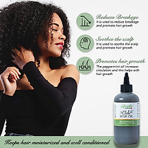 Roselle Naturals Chebe Oil for Hair Growth Made in USA 8 Fl Oz - Chebe Powder Hair Oils for Hair Growth, Chebe Hair Oil, Chebe Hair Growth Oil, Chebe Hair Grease for Stronger, Longer, Thicker Hair