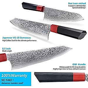 SANNKA Chef Knife Kiritsuke Knife 8.5 inch Damascus Knife Kitchen Knife Japanese Knife VG10 High Carbon Steel Knife 67-Layer Steel Japanese Kitchen Knife Cooking Knife Sharp Knife with Knife Sheath