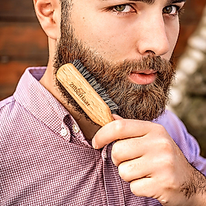 ZilberHaar Vegan Beard Brush - Stiff Bristles - Oiled Walnut and Mexican Tampico bristles - Animal-Free Beard Grooming Product - Made in Germany