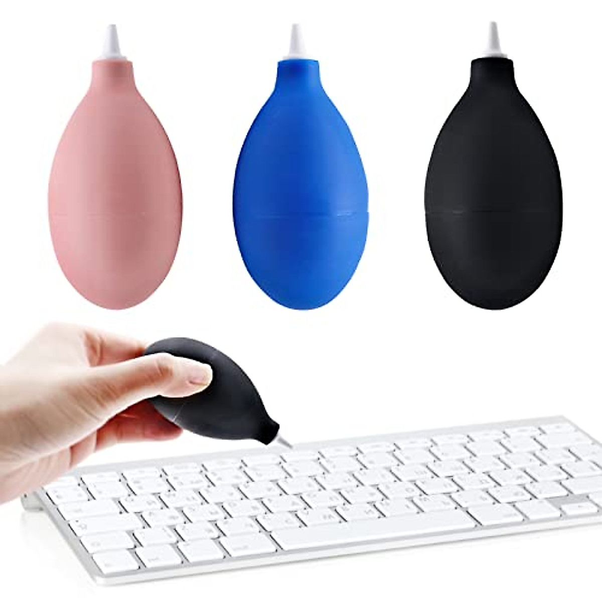 3 Pieces Camera Lens Dust Blower, Air Blower Blaster Pump Duster Cleaner Tool for Digital SLR Camera Lenses, Filters, Watch, Phone, Keyboard