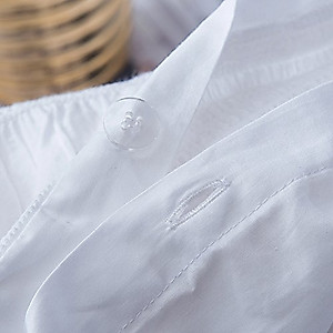 Merryfeel Seersucker Duvet Cover Set Queen,100% Cotton White Textured Striped 3 Piece Duvet Cover & Sham Bedding Set (Queen 90x90)