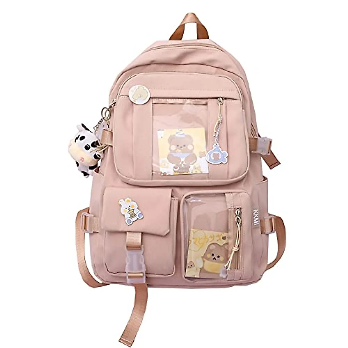 Dearsee Kawaii Backpack with Cute Pin Accessories Plush Pendant Kawaii Backpack Cute Aesthetic Backpack