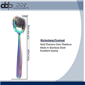 DDP Wartenberg Pin Wheel Pinwheel 7 Head Diagnostic Multi Color Rainbow