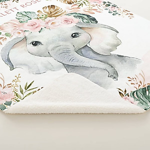 Seamaid Personalized Baby Blankets Personalized Baby Blanket for Girls Elephant Baby Blanket Baby Elephant Decor Custom Baby Blanket for Boys Newborn with Name 30x40IN