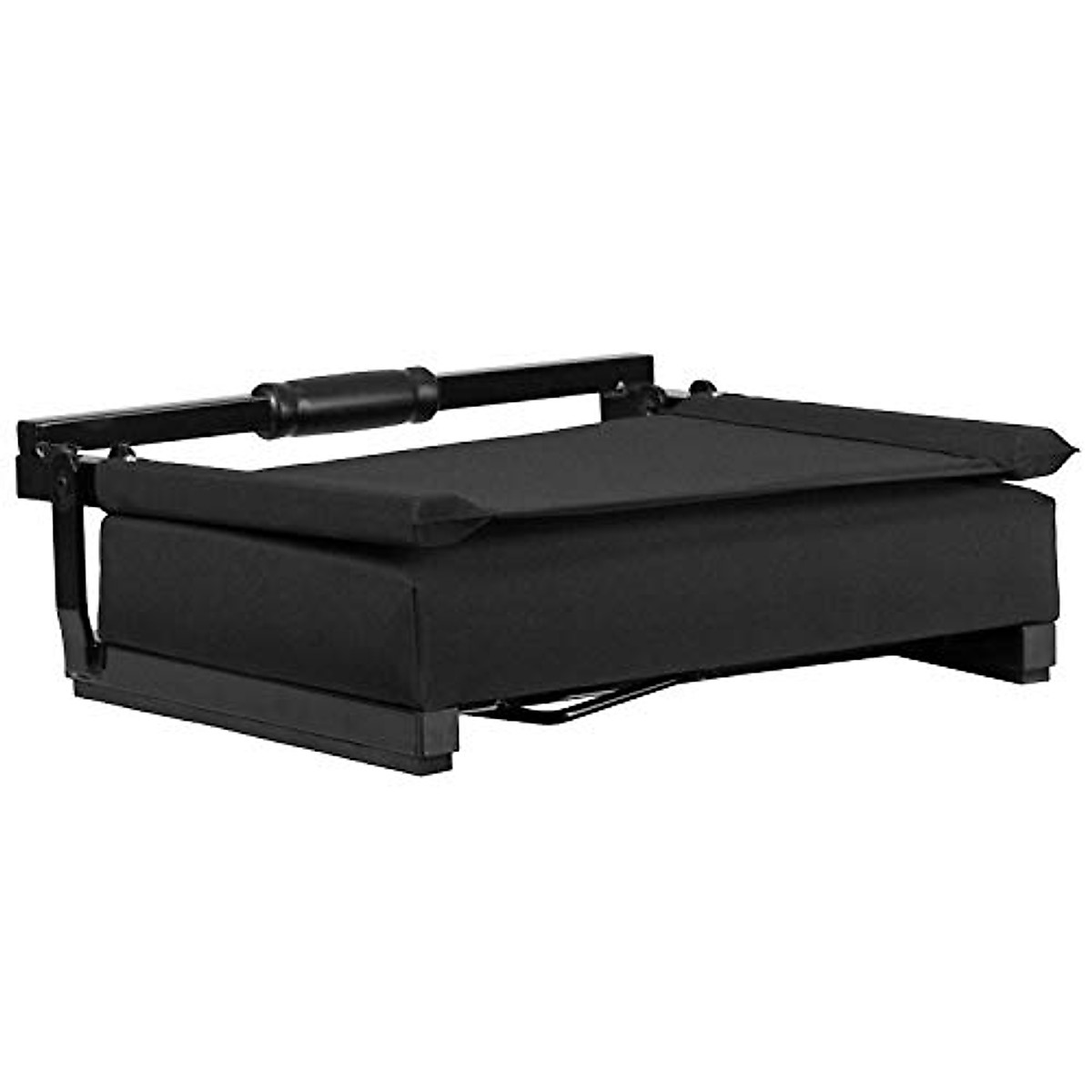 Flash Furniture Grandstand Comfort Seats by Flash - Black Stadium Chair - 2 Pack 500 lb. Rated Folding Chair - Carry Handle - Ultra-Padded Seat