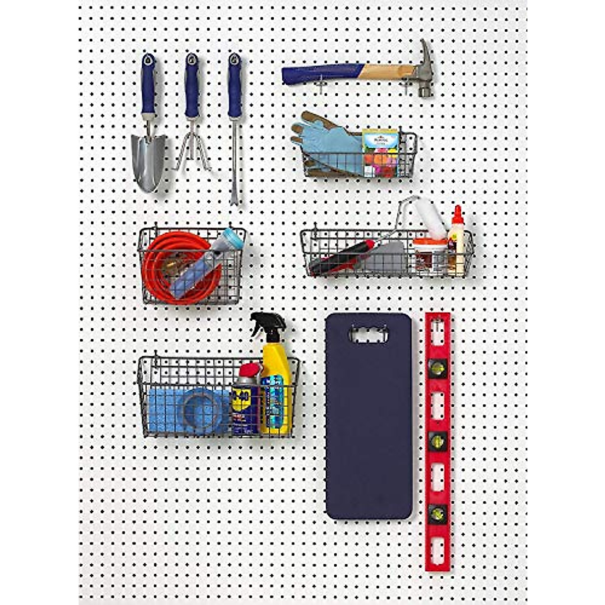 Spectrum Diversified Medium Pegboard & Wall, Wire Slatwall & Pegboard Mount Basket, 16.25"L x 4.5"W, Industrial Gray