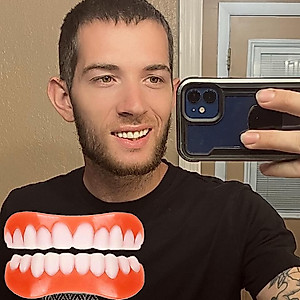 Fake Teeth, 2 PCS Veneers Dentures Socket for Women and Men, Dental Veneers for Temporary Tooth Repair Upper and Lower Jaw, Protect Your Teeth and Regain Confident Smile, Professional Cosmetic (2)