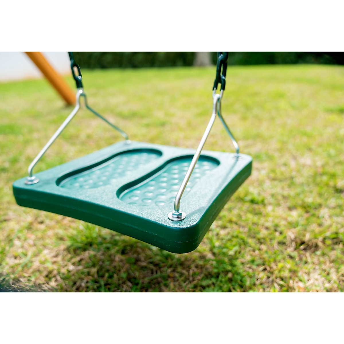Swing-N-Slide NE 5041 Stand-Up Swing with 14" x 14" Swing Base and Coated Chains for Swing Set and Playset, Green