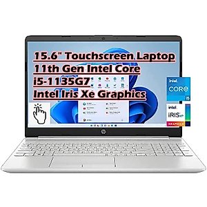 HP 15.6" Touchscreen Laptop, Core i5-1135G7(>i7-1065G7), 4.2 GHz, Bluetooth 4.2, 720p Webcam, Type-C, Intel Iris Xe Graphics, HDMI, Windows 11,w/ HDMI Cable (16GB RAM | 1TB SSD)