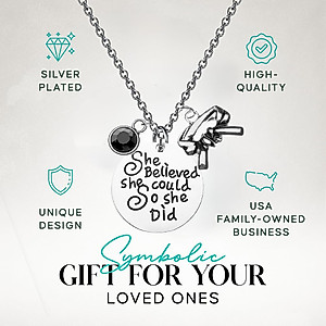 Sportybella Martial Arts Necklace, She Believed She Could So She Did Black Belt Keychain, Martial Arts Gift