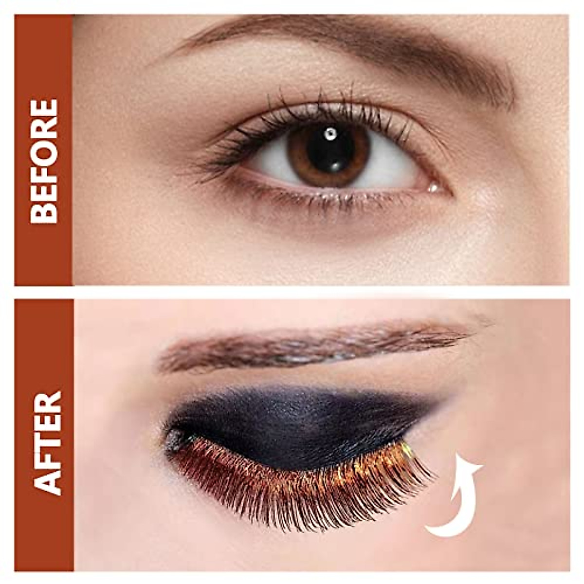 Copper Mascara Eyes Makeup Lengthening Waterproof Volumizing Curling Defining Brown Best Natural Hypoallergenic Colored - Cruelty Free