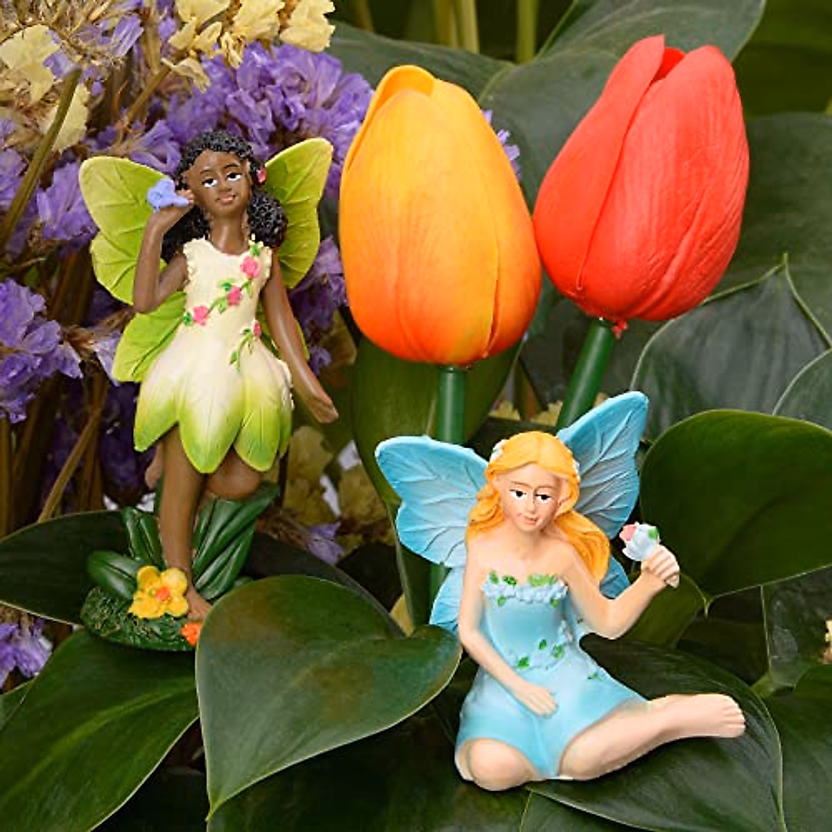 Simple Creativity Fairies for Fairy Garden Miniatures Accessories Outdoor and Indoor Decor, Funday Miniature Doll Figurines Supplies Fairy House Mini Figures for Kids