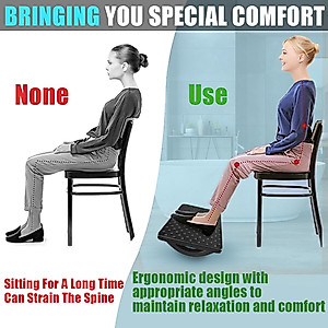 Gulymm Foot Rest for Under Desk at Work, Rocking Foot Stool Footrest, Ergonomic Footrest for Office Chair with Massage Surface, Foot Stool for Office Chair Home Travel Back Leg Pain Pressure Relief