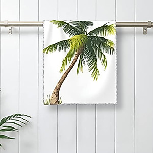 luxteen The Palm Tree Hand Towel Print Bath Bathroom Towel Highly Absorbent Soft Guest Fingertip Towels