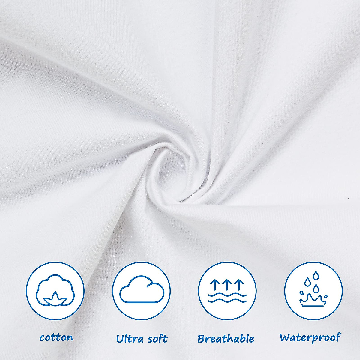 Bedside Sleeper Bassinet Sheets Waterproof to Fit Mika Micky, Baby Delight, MiClassic, Milliard, Baby Joy Bassinet, Soft Breathable Cotton Bassinet Sheet 33"x 20"x 5", 2 Pack Boys Girls, White