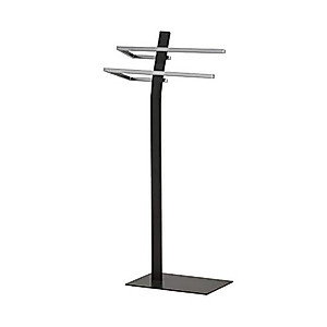 Kings Brand Furniture - Sierra Metal Freestanding Bathroom Towel Rack Stand, Black/Chrome