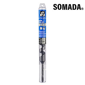 SOMADA 1-Inch x 12-Inch Auger Drill Bit for Wood, Hex Shank 3/8-Inch, Ship Auger Long Drill Bit for Soft and Hard Wood, Plastic, Drywall and Composite Materials