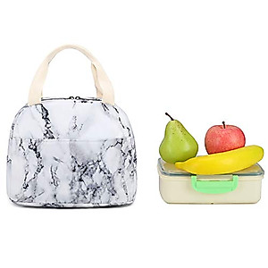 Bluboon Teen Girls School Backpack Kids Bookbag Set with Lunch Box Pencil Case Travel Laptop Backpack Casual Daypacks (Marble 1)