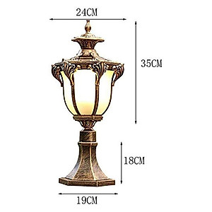 HIZLJJ Outdoor Waterproof Column Headlight European Outdoor Creative Terrace LED Villa Home Garden Courtyard Gate Wall Lamp