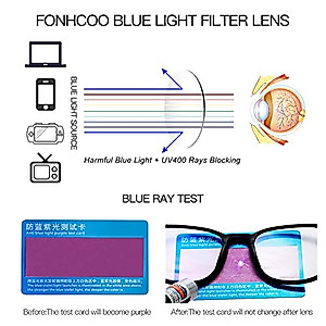 FONHCOO Blue Light Blocking Glasses Anti Blue Ray Computer Gaming Glasses Fashion Square Eyeglasses Frame Men/Women Anti-Glare, Anti-Fatigue,Anti Eyestrain