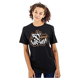 Brisco Brands The 50th Anniversary of Hip Hop Logo Graphic T Shirt Men or Women Black