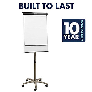 Quartet Easel, Magnetic Whiteboard/Flipchart, 3' x 2', Compass Mobile Presentation, Graphite Frame (ECM32EU)