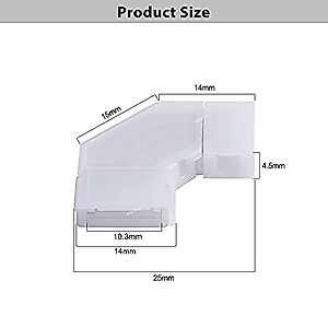 Nicelux 90 Degree Corner 4 Pin L Shape Connector for 10mm RGB LED Strip Light Non-Waterproof IP20(10 PCS)