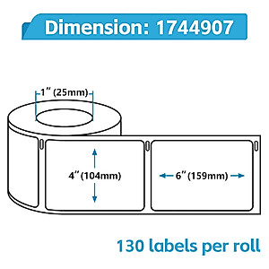 NineLeaf 3 Roll (6600 Labels) Compatible for Dymo 1744907 Internet Postage Label 4" x 6" Mailing Address Shipping Multipurpose Labels for Label Writer 4XL Zebra Desktop Printers, NOT FIT 550 & 5XL