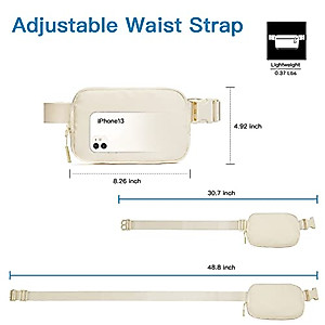 Telena Belt Bag for Women Men Fashionable Crossbody Fanny Pack for Women Waist Bag with Adjustable Strap Beige