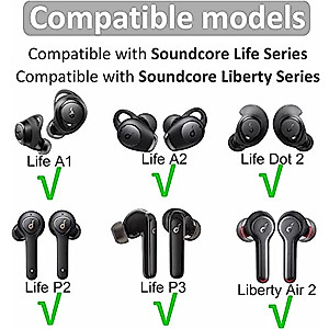 Replacement Ear Tips Eartips Ear Plug Ear Gels Compatible with Soundcore Sport X10 /Liberty 3 Pro/Air 2 Pro/Life P3i,JNSA Silicone Ear Tip Replacement for Anker Earphone,S/M/L 6 Pairs,Black