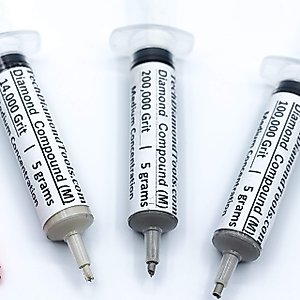 TechDiamondTools Kit of 3 Diamond Polishing Compound Polishing Paste USA Made 14000 100000 200000 Grit for Marble Glass Metal Rock Jewelry Resin Silver Gemstone 25% of Diamond Powder