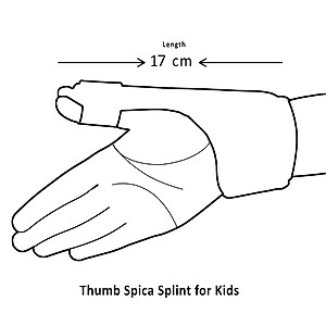 HealthGoodsIn - Pediatric Thumb Spica Splint | Thumb Spica Splint for Kids | Thumb Brace for Tissue Injuries | Support Brace with Thumb Spica Lightweight, Breathable | Fits Both Hands