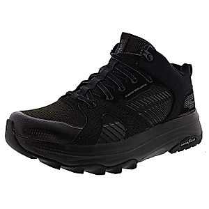 Skechers Womens Max Cushioning Trail Hiking and Trail Running Sneaker, Black/Black, 9