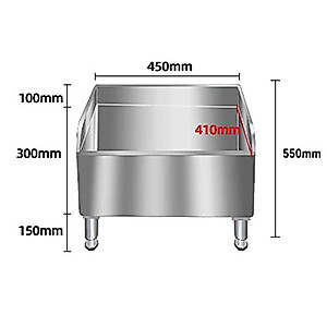 Commercial Stainless Steel Mop Sink Washing Basin, Floor Mount Mop Service Basin Wash Station with Drain Pipe/Strainer, for Restaurant/Business/Garages/Basements,201,450mm