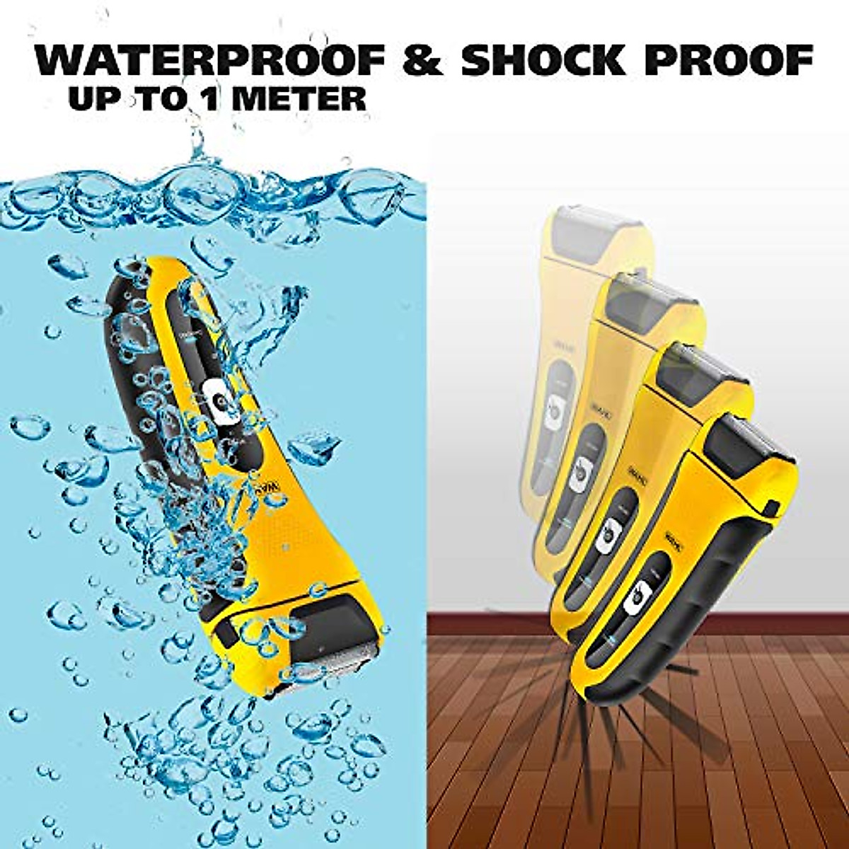 Wahl Lifeproof Lithium Ion Foil Shaver – Waterproof Rechargeable Electric Razor with Precision Trimmer for Men’s Beard Shaving, Trimming, & Grooming with Long Run Time & Quick Charge – Model 7061-100