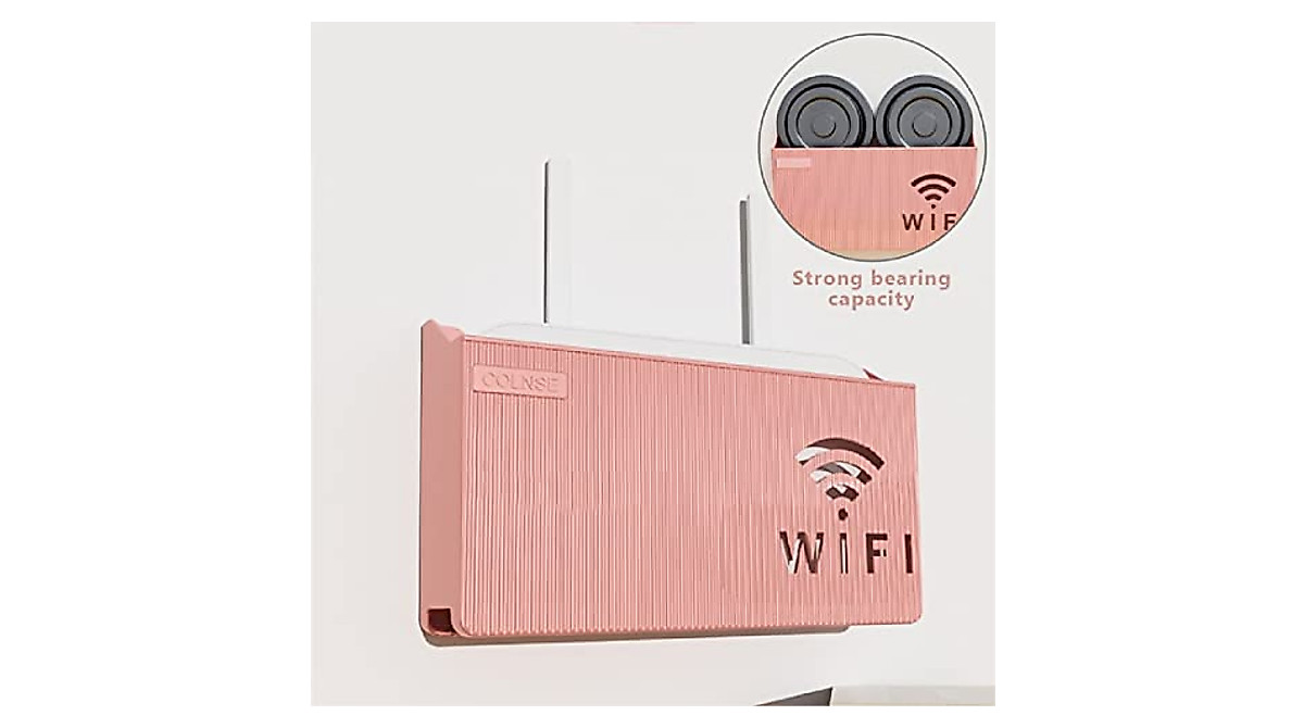 Wall Mounted WiFi Router Shelf - Stylish Cable Storage