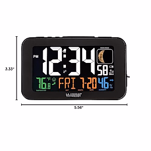 La Crosse Technology 617-1485B Atomic Color Alarm Clock with USB Charging Port
