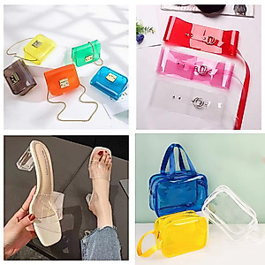 HYANG Green Transparent PVC Super Clear Holographic Vinyl Faux Leather Sheets 1 Roll 12" x 47" (30cm x 120cm) for DIY Bows Earrings Bags DIY Crafts Making