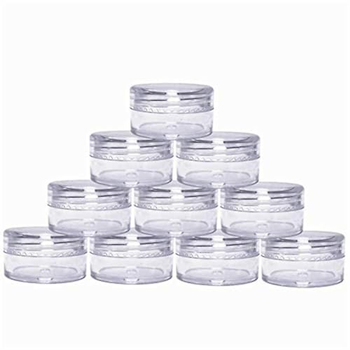 100PCS 5G/5ML Cosmetic Containers With White Lids Sample Gram Plastic Containers Lotion Jars for for Scrubs, Oils, Salves, Creams, Lotions - BPA Free